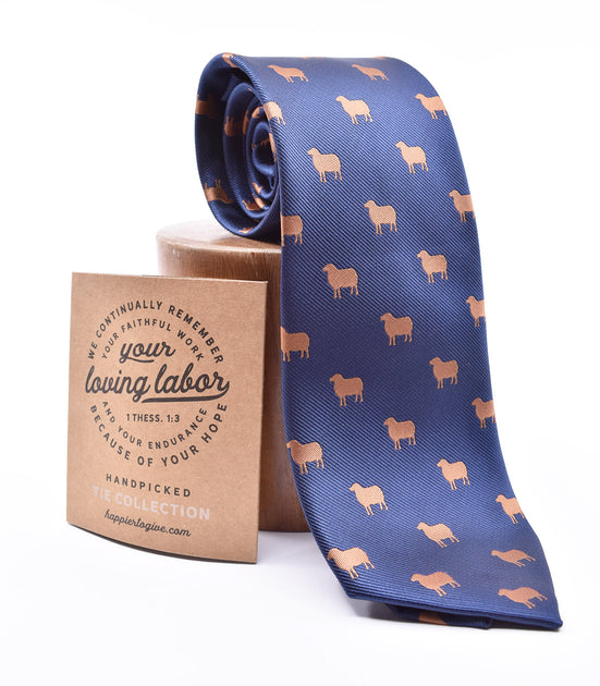 Custom Made Navy Blue Sheep Tie – Happier To Give
